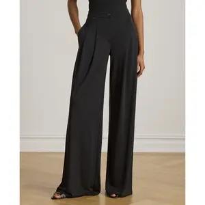 Ralph Lauren Pleated Wide-leg Trousers - Black