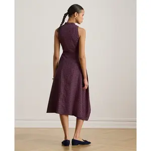 Ralph Lauren Printed Tie-front Sleeveless Dress