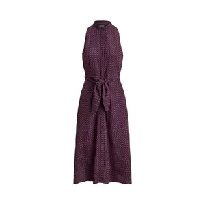 Ralph Lauren Printed Tie-front Sleeveless Dress