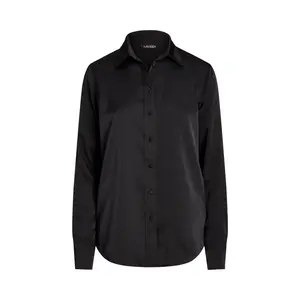 Ralph Lauren Classic Fit Satin Charmeuse Shirt - Black