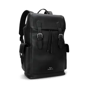 Ralph Lauren Pebbled Leather Backpack - Black