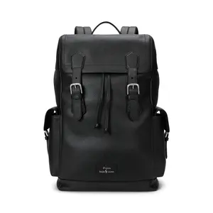 Ralph Lauren Pebbled Leather Backpack - Black