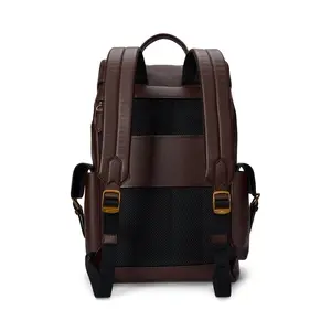 Ralph Lauren Pebbled Leather Backpack - Dark Brown