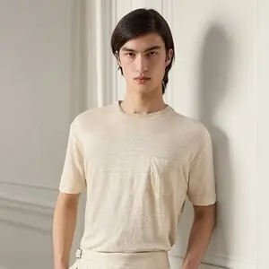 Ralph Lauren Linen Jersey Pocket T-shirt - Limestone