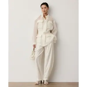 Ralph Lauren Zaria Silk Gazar Field Jacket