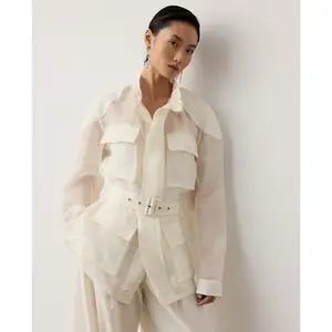 Ralph Lauren Zaria Silk Gazar Field Jacket