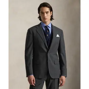 Ralph Lauren Polo Tailored Fit Rope-stripe Wool Suit - Medium Grey/cream