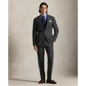Ralph Lauren Polo Tailored Fit Rope-stripe Wool Suit - Medium Grey/cream