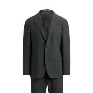 Ralph Lauren Polo Tailored Fit Rope-stripe Wool Suit - Medium Grey/cream
