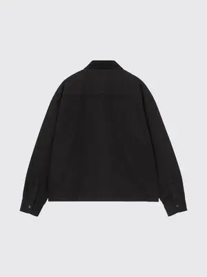 Carhartt Work In Progress Oversized Cotton Blend Jacket With Corduroy Collar - Black