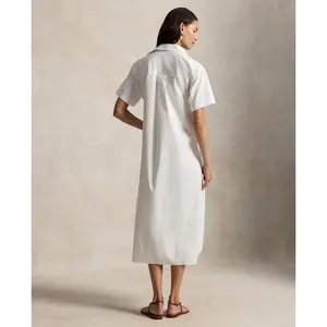 Ralph Lauren Cotton Drawcord Maxi Shirtdress