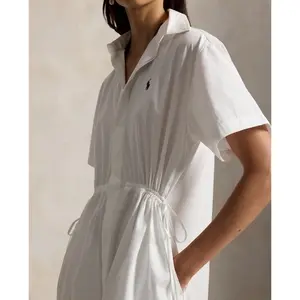 Ralph Lauren Cotton Drawcord Maxi Shirtdress