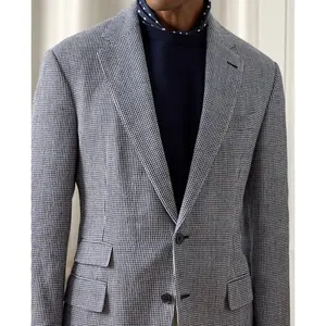 Ralph Lauren Kent Hand-tailored Tick-weave Sport Coat - Navy/white