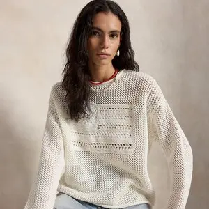 Ralph Lauren Tonal Flag Pointelle Sweater