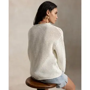 Ralph Lauren Tonal Flag Pointelle Sweater