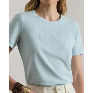 Ralph Lauren Embroidered-crest Cotton Jersey Tee - Light Blue Note