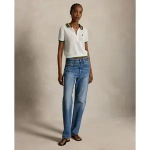 Ralph Lauren Striped-collar Pointelle Polo Shirt