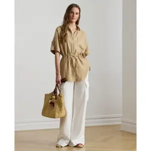 Ralph Lauren Linen Roll-tab Sleeve Tunic - Birch Tan
