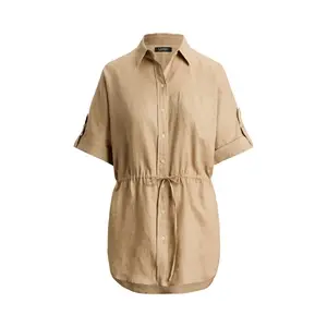 Ralph Lauren Linen Roll-tab Sleeve Tunic - Birch Tan