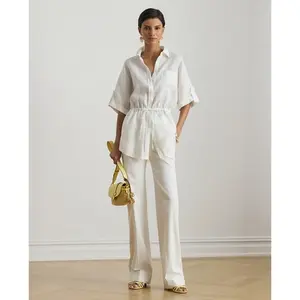 Ralph Lauren Linen Roll-tab Sleeve Tunic - White