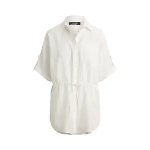 Ralph Lauren Linen Roll-tab Sleeve Tunic - White