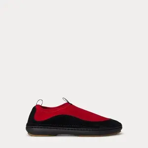 Ralph Lauren Suede-trim Neoprene Slip-on Sneakers - Red/black
