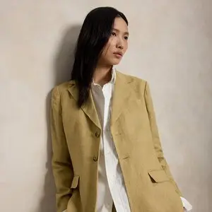 Ralph Lauren Single-breasted Dèlavè Linen Blazer
