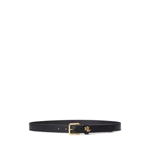 Ralph Lauren Logo-keeper Leather Skinny Belt
