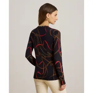 Ralph Lauren Belting-print Cotton-blend Sweater