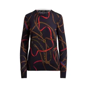 Ralph Lauren Belting-print Cotton-blend Sweater