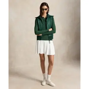 Ralph Lauren Quilted-panel Wool Zip Vest - Northwest Pine