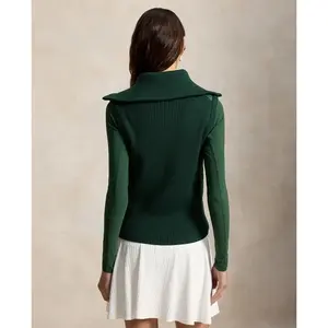 Ralph Lauren Quilted-panel Wool Zip Vest - Northwest Pine
