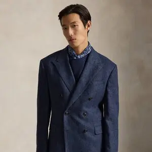 Ralph Lauren Polo Tailored Fit Linen Suit Jacket - Navy