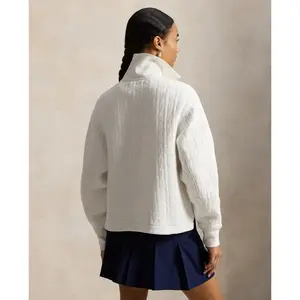 Ralph Lauren Cable-quilted Quarter-zip Pullover - Ceramic White