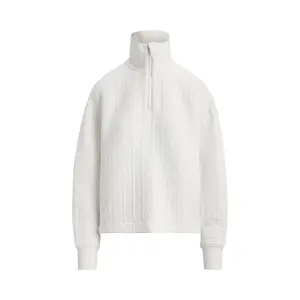 Ralph Lauren Cable-quilted Quarter-zip Pullover - Ceramic White