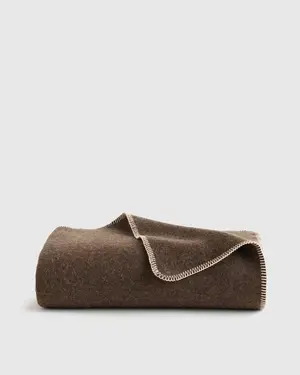 Quince Wool Whipstitch Throw Espresso