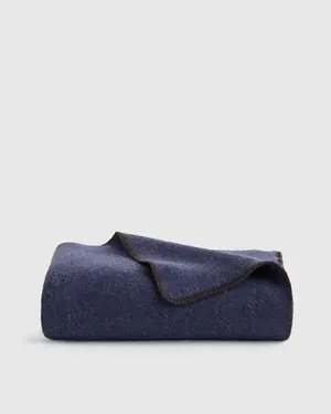 Quince Wool Whipstitch Throw - Navy