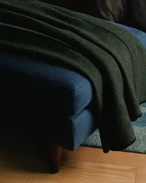 Quince Wool Whipstitch Throw - Olive