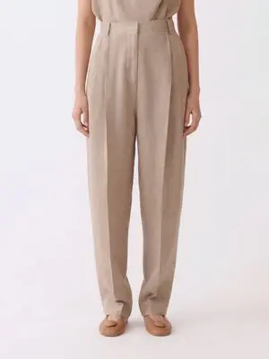 Fabiana Filippi Wide Leg Linen Trousers - Grey