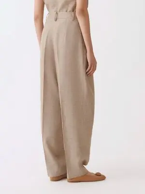 Fabiana Filippi Wide Leg Linen Trousers - Grey