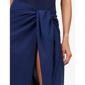 Melissa Odabash Winnie Draped Wrap-front Skirt - Navy