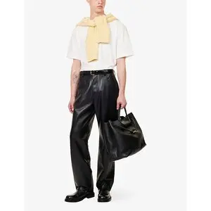 Bottega Veneta Straight Leg Leather Trousers