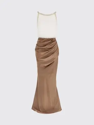 Elisabetta Franchi Long Satin And Tulle Gown