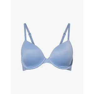 Calvin Klein Perfectly Fit Lightly Lined Stretch-woven Bra - Blue Tulip