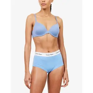 Calvin Klein Perfectly Fit Lightly Lined Stretch-woven Bra - Blue Tulip