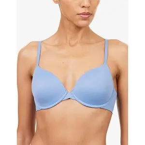 Calvin Klein Perfectly Fit Lightly Lined Stretch-woven Bra - Blue Tulip