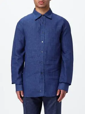 Canali Basic Linen Shirt - Blue