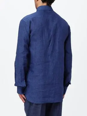 Canali Basic Linen Shirt - Blue