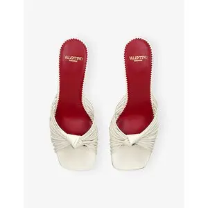 Valentino Garavani Annet 60 Leather Heeled Mules - White