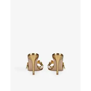 GIANVITO ROSSI Flavia 85 Leather Heeled Sandals - Gold